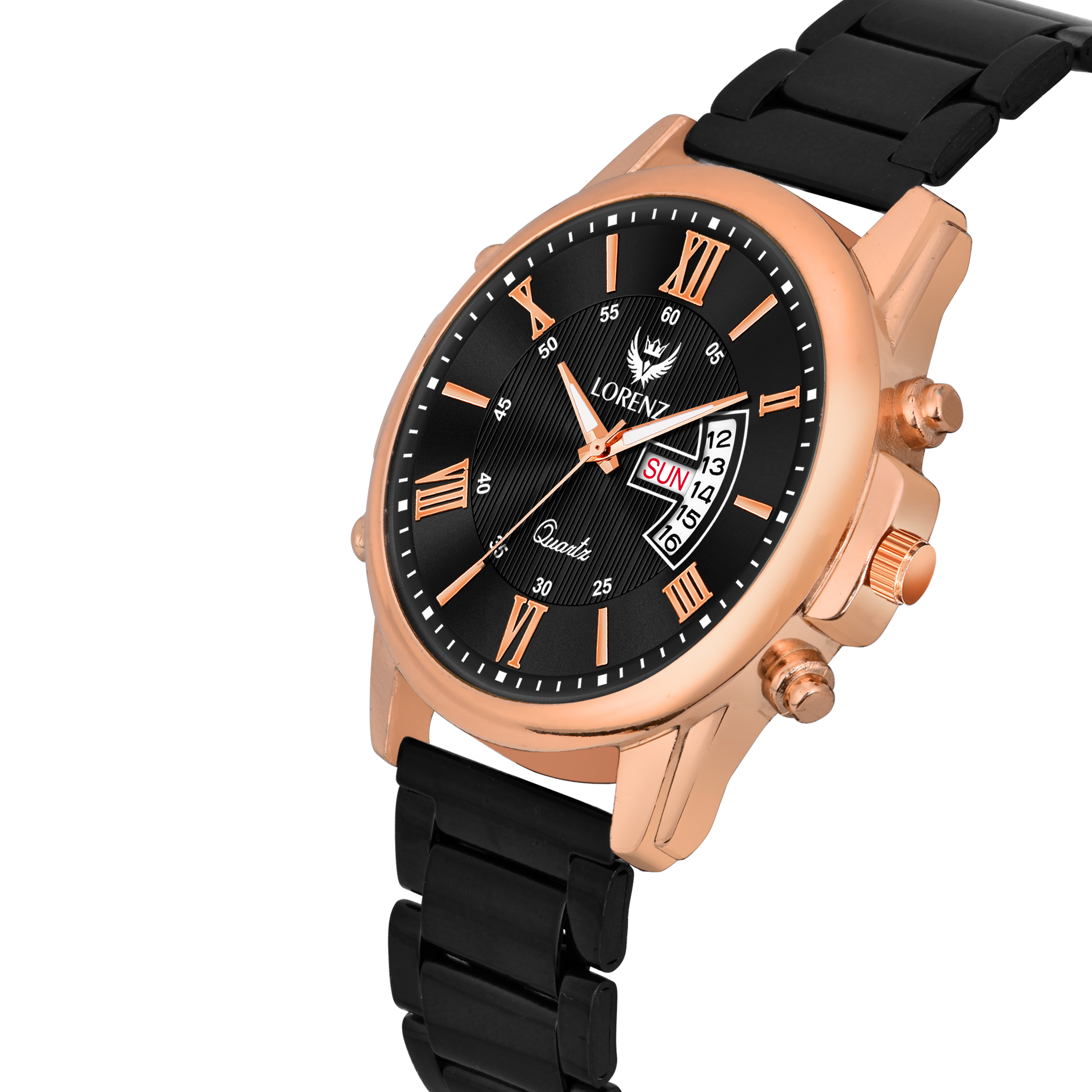 Lorenz Analogue Day Date Functioning Stainless Steel Chain Watch For ...